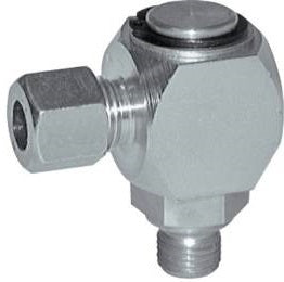 G 1/4'' Male x 6S Zinc plated Steel 90 deg Elbow Swivel Joint 630 Bar DIN 2353 | Tameson.com