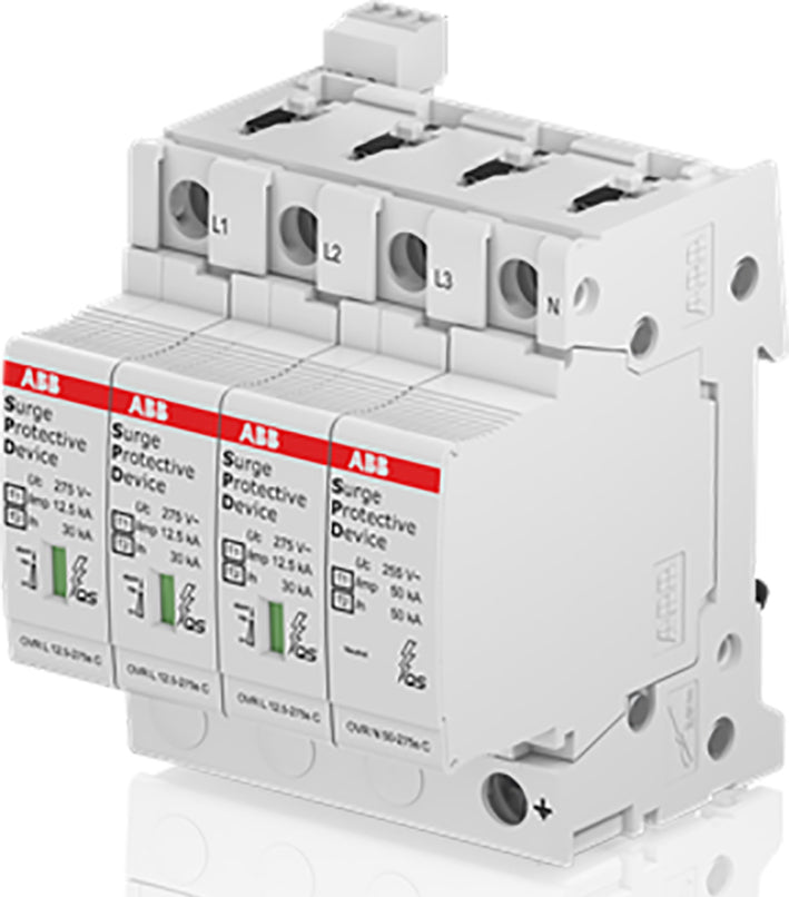 ABB T1-T2 3P+N Surge Protector 12.5KA 80KA 275V - 2CTB815710R0700 | Tameson.com