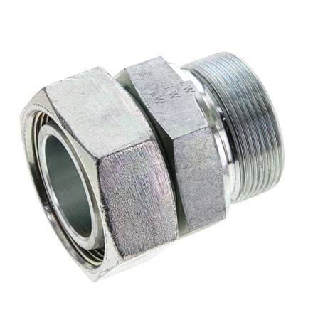 42L & M48x2 Zink plated Steel Straight Swivel with Male Threads 160 bar NBR O-ring Sealing Cone ...