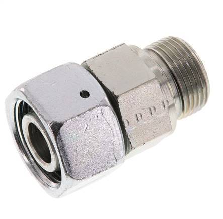 20S & G3/4'' Zink plated Steel Straight Swivel with Male Threads 400 bar NBR O-ring Sealing Cone ...