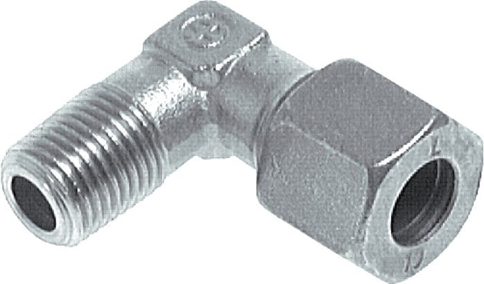 4LL & M8x1 (con) Zink plated Steel Elbow Cutting Fitting with Male Thr | Tameson.com
