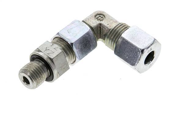 8S & G1/4'' Zink plated Steel Elbow Cutting Fitting with Male Threads 630 bar Adjustable ISO ...