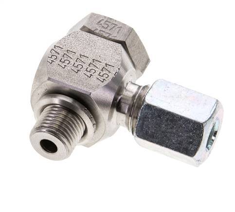 6L & M10x1 Stainless Steel Swivel Joint Cutting Fitting with Male Threads 315 bar Rotatable ISO ...