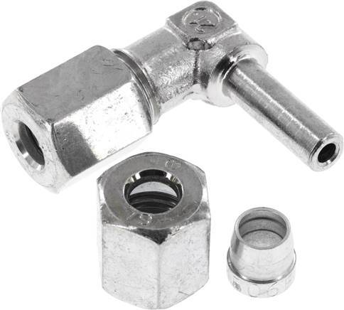 6L Zink plated Steel Elbow Cutting Fitting with Swivel 315 bar NBR Adjustable ISO 8434-1 ...
