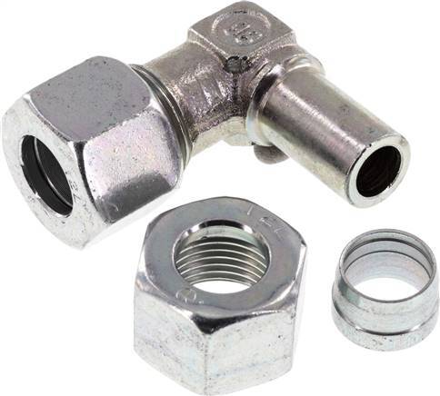 12L Zink plated Steel Elbow Cutting Fitting with Swivel 315 bar NBR Ad | Tameson.com