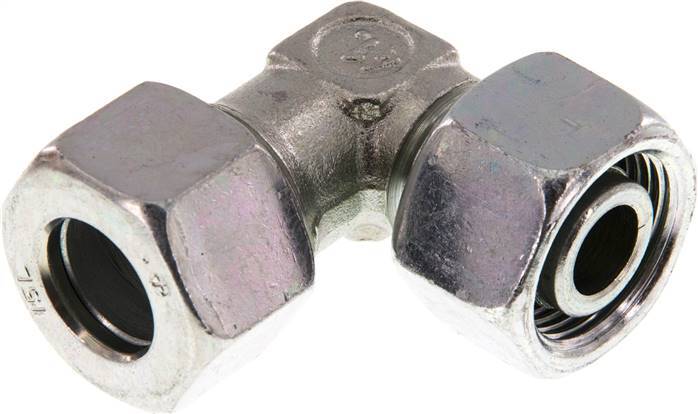 15L Zink plated Steel Elbow Cutting Fitting with Swivel 315 bar NBR Adjustable ISO 8434-1 ...