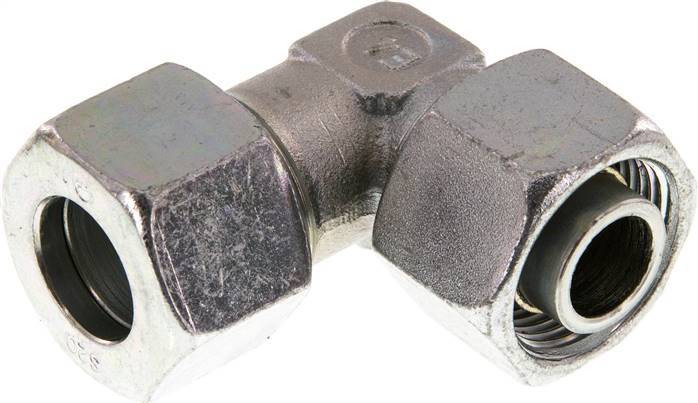 20S Zink plated Steel Elbow Cutting Fitting with Swivel 400 bar NBR Adjustable ISO 8434-1 ...