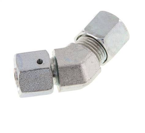 8S Zink plated Steel 45deg Elbow Cutting Fitting with Swivel 630 bar N | Tameson.com