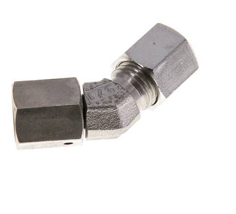 6S Stainless Steel 45deg Elbow Cutting Fitting with Swivel 630 bar FKM O-ring Sealing Cone ...