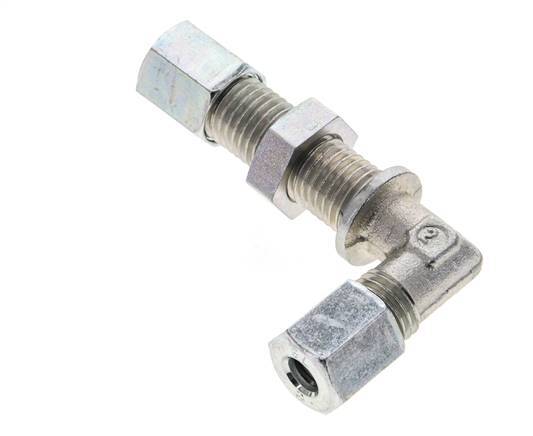 6L Zink plated Steel Elbow Cutting Fitting Bulkhead 315 bar ISO 8434-1 | Tameson.com