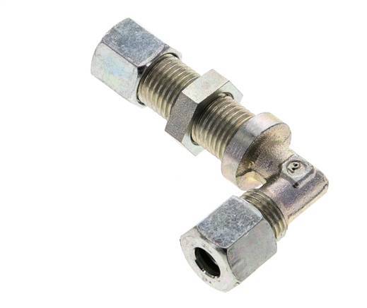 8L Zink plated Steel Elbow Cutting Fitting Bulkhead 315 bar ISO 8434-1 | Tameson.com