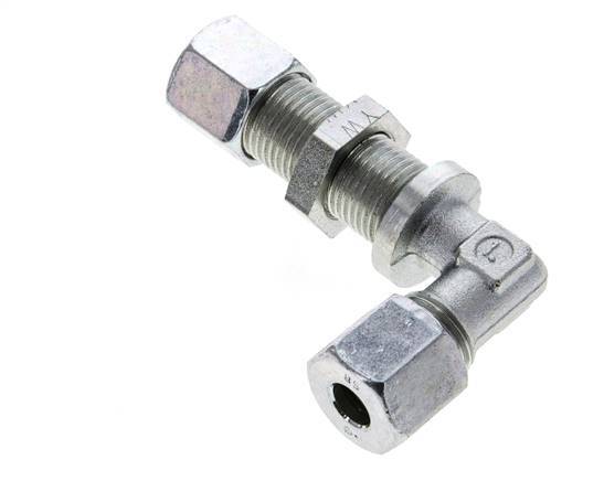 8S Zink plated Steel Elbow Cutting Fitting Bulkhead 630 bar ISO 8434-1 | Tameson.com