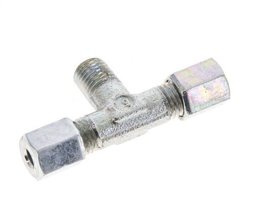 4LL & M8x1 (con) Zink plated Steel T-Shape Tee Cutting Fitting with Ma | Tameson.com