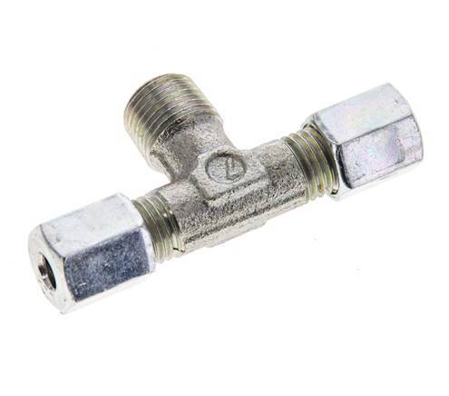 4LL & R1/8'' Zink plated Steel T-Shape Tee Cutting Fitting with Male Threads 100 bar ISO 8434-1 ...