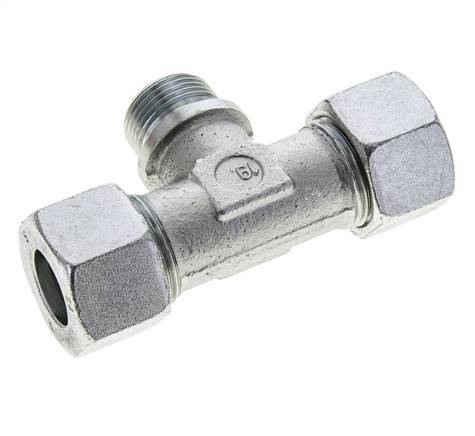 20S & R3/4'' Zink plated Steel T-Shape Tee Cutting Fitting with Male Threads 400 bar ISO 8434-1 ...