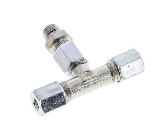 6L & M10x1 Zink plated Steel T-Shape Tee Cutting Fitting with Male Threads 315 bar Adjustable ...