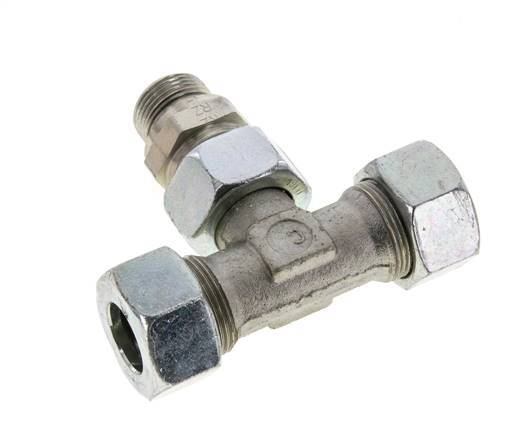 18L & M22x1.5 Zink plated Steel T-Shape Tee Cutting Fitting with Male Threads 315 bar Adjustable ...