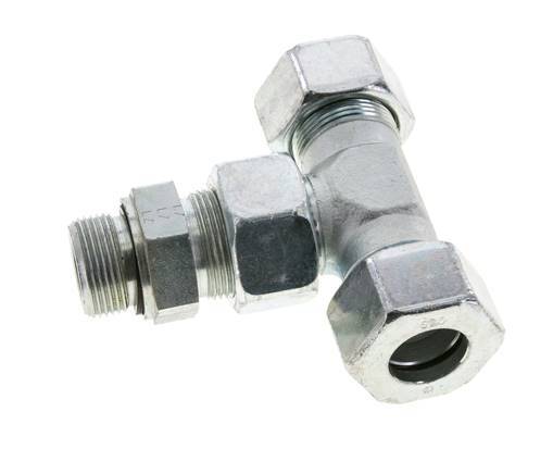 25S & M33x2 Zink plated Steel T-Shape Tee Cutting Fitting with Male Threads 400 bar Adjustable ...