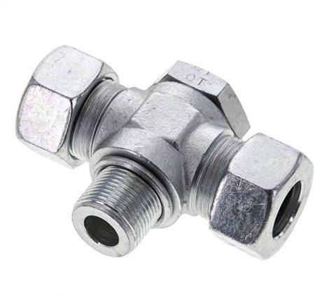 18L & M22x1.5 Zink plated Steel Tee Swivel Joint Cutting Fitting with | Tameson.com