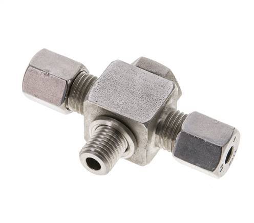 6S & M12x1.5 Stainless Steel Tee Swivel Joint Cutting Fitting with Male Threads 400 bar ISO 8434 ...