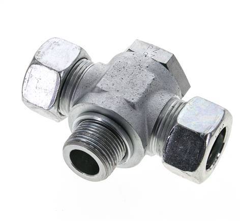 22L & G3/4'' Zink plated Steel Tee Swivel Joint Cutting Fitting with Male Threads 160 bar ISO ...