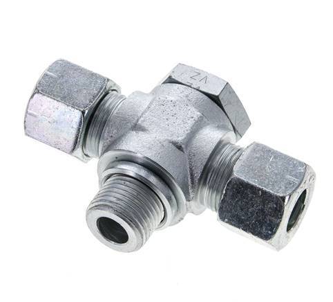 14S & G1/2'' Zink plated Steel Tee Swivel Joint Cutting Fitting with M | Tameson.com