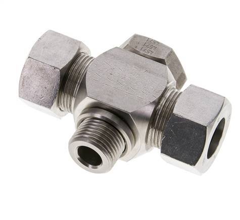 18L & G1/2'' Stainless Steel Tee Swivel Joint Cutting Fitting with Male Threads 315 bar ISO 8434 ...