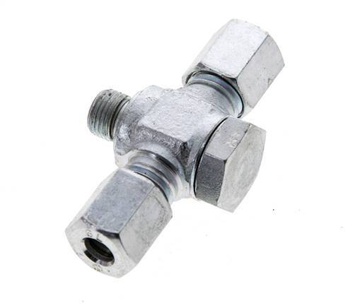 6L & G1/8'' Zink plated Steel Tee Swivel Joint Cutting Fitting with Ma | Tameson.com