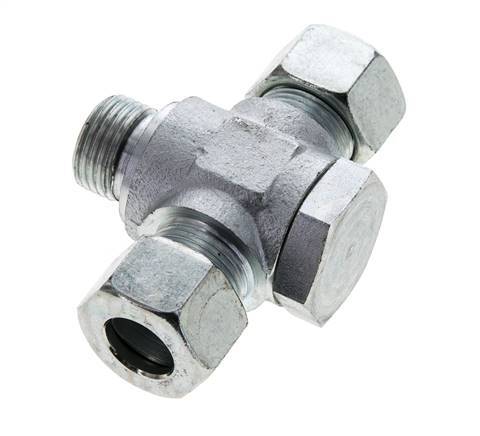 15L & G1/2'' Zink plated Steel Tee Swivel Joint Cutting Fitting with Male Threads 315 bar NBR ...