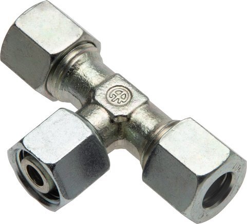 38S Zink plated Steel T-Shape Tee Cutting Fitting with Swivel 315 bar | Tameson.com