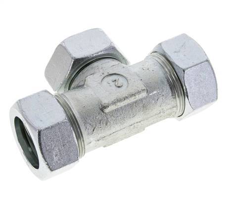 35L Zink plated Steel T-Shape Tee Cutting Fitting with Swivel 160 bar NBR Adjustable ISO 8434-1 ...