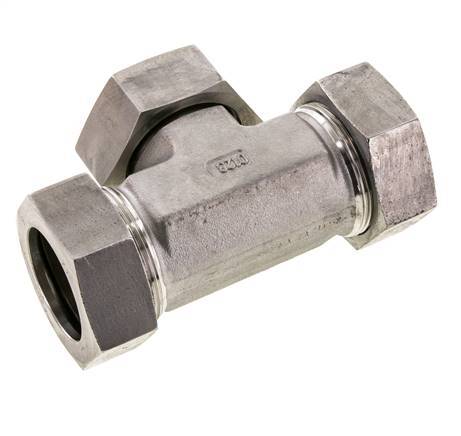 42L Stainless Steel T-Shape Tee Cutting Fitting with Swivel 160 bar FKM Adjustable ISO 8434-1 ...