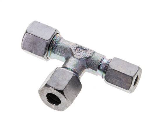 6L & 8L Zink Plated Steel Right Angle Tee Cutting Fitting 315 bar ISO 8434-1 | Tameson.com