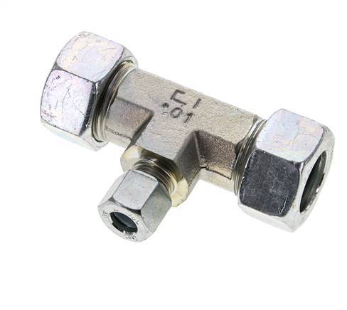 10L & 22L Zink plated Steel T-Shape Tee Cutting Fitting 160 bar ISO 8434-1 | Tameson.com