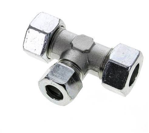 20S & 25S Zink plated Steel T-Shape Tee Cutting Fitting 400 bar ISO 84 | Tameson.com