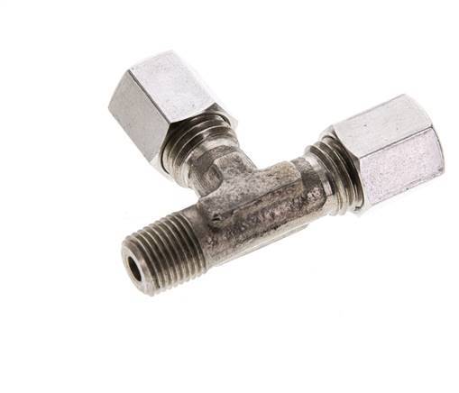 6L & M10x1 (con) Stainless Steel Right Angle Tee Cutting Fitting with Male Threads 315 bar ISO ...