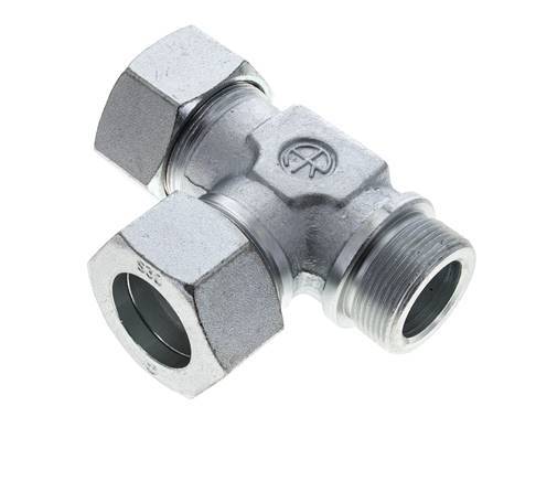38S & G1-1/2'' Zink Plated Steel Right Angle Tee Cutting Fitting with Male Threads 315 bar ISO ...