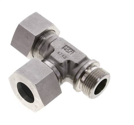 25S & G1'' Stainless Steel Right Angle Tee Cutting Fitting with Male Threads 400 bar ISO 8434-1 ...