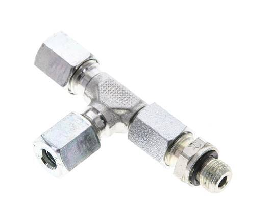6L & M10x1 Zink Plated Steel Right Angle Tee Cutting Fitting with Male Threads 315 bar ...
