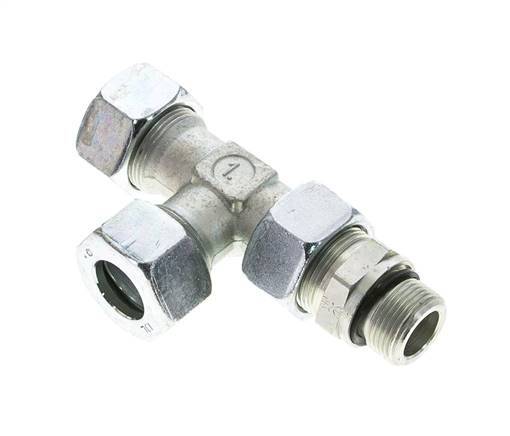 18L & M22x1.5 Zink Plated Steel Right Angle Tee Cutting Fitting with Male Threads 315 bar ...
