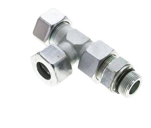 25S & M33x2 Zink Plated Steel Right Angle Tee Cutting Fitting with Male Threads 400 bar ...