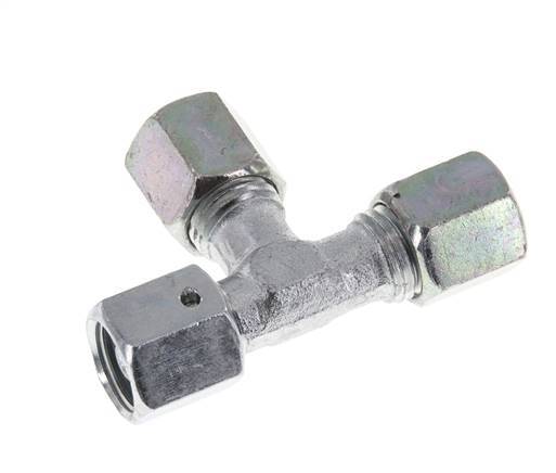 6S Zink Plated Steel Right Angle Tee Cutting Fitting with Swivel 630 b | Tameson.com