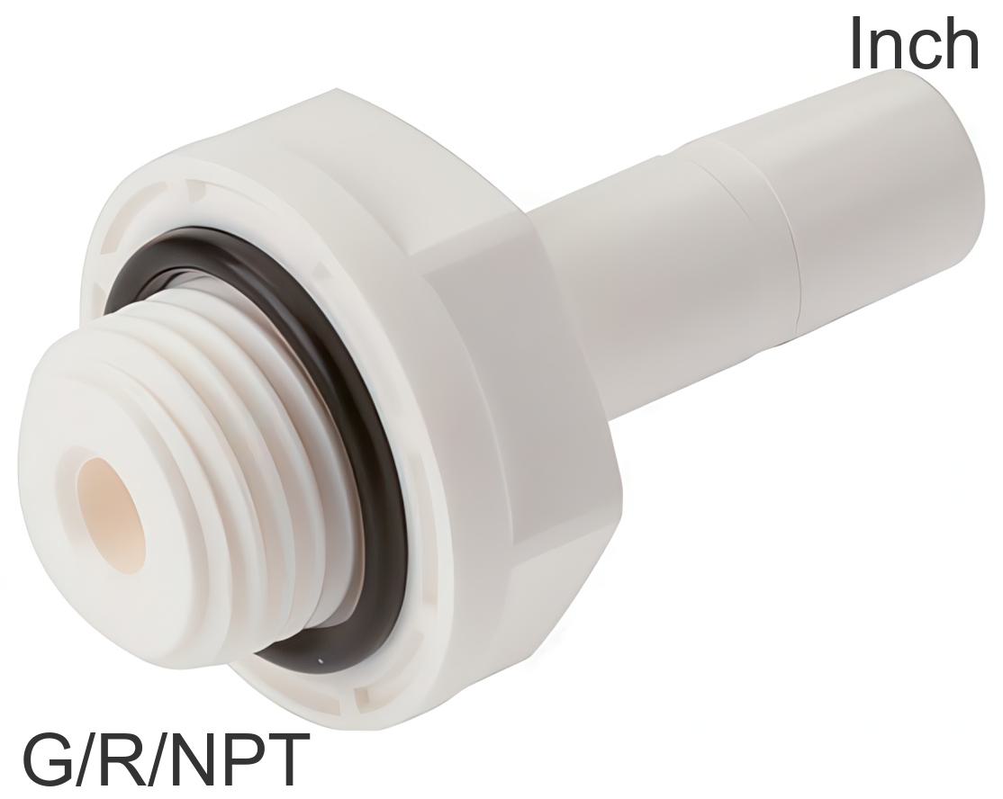 Plug-In Fittings Plastic G/R-Threads Male Liquids and Food Inch ...