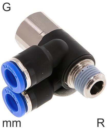 Y Push-In Fittings Brass and Plastic G-Threads/R-Threads Male/Female ...