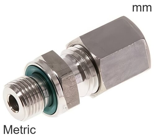 Compression Fittings Stainless Steel Metric-Threads Male With Elastomer ...