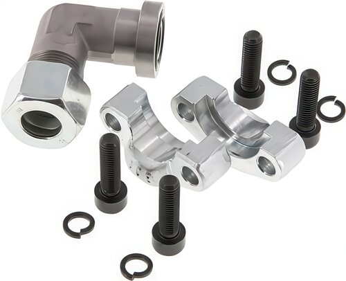 Elbow Flange Fittings With Split SAE Flange 6000 psi ISO 6162-1 ...