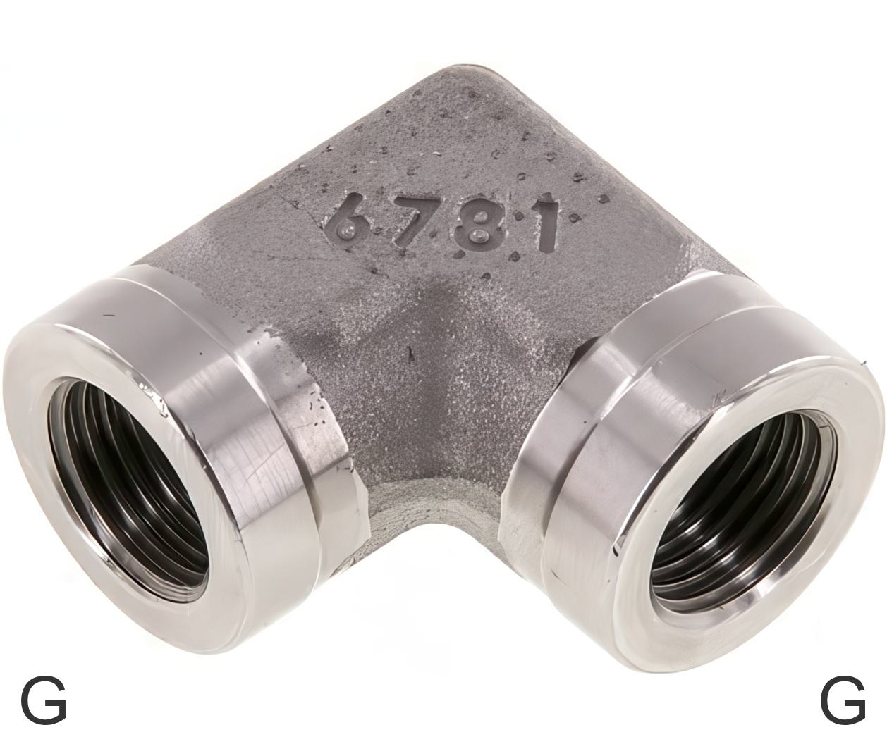 Angled Fittings 90deg Steel / Stainless Steel G-Threads Female PN350 ...