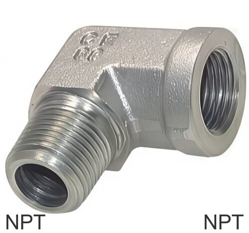 Angled Fittings 90deg Steel / Stainless Steel NPT-Threads Male/Female ...