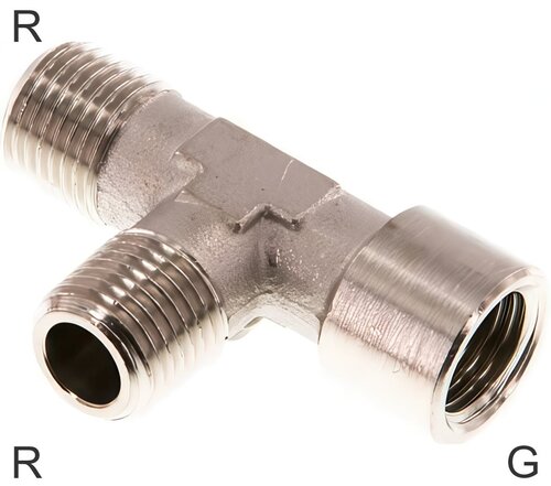 Tee Fittings Brass G/R-Threads Male/Female L-Shape PN16 | Tameson.com