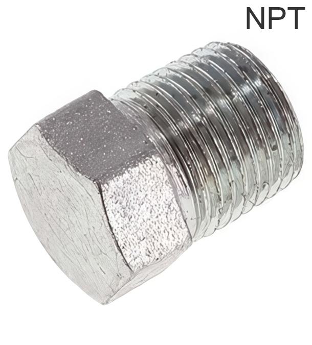 Closing Plugs Steel / Stainless Steel NPT-Threads Outer Hex PN345 ...